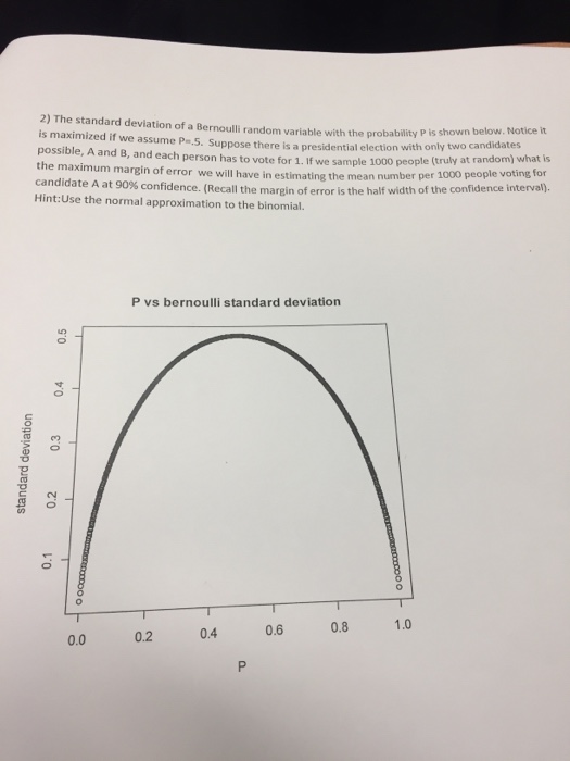 Solved The Standard Deviation Of A Bernoulli Random Variable