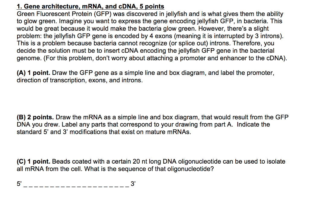 Solved Green Fluorescent Protein (GFP) was discovered in | Chegg.com