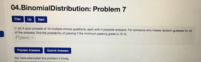 Solved A quiz consists of 10 multiple-choice questions. each | Chegg.com