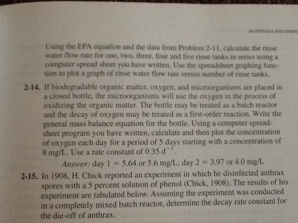 Solved Using the EPA equation and the data from Problem | Chegg.com