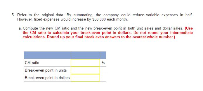 Solved Problem 5-22A Basics of CVP Analysis; Cost Structure | Chegg.com