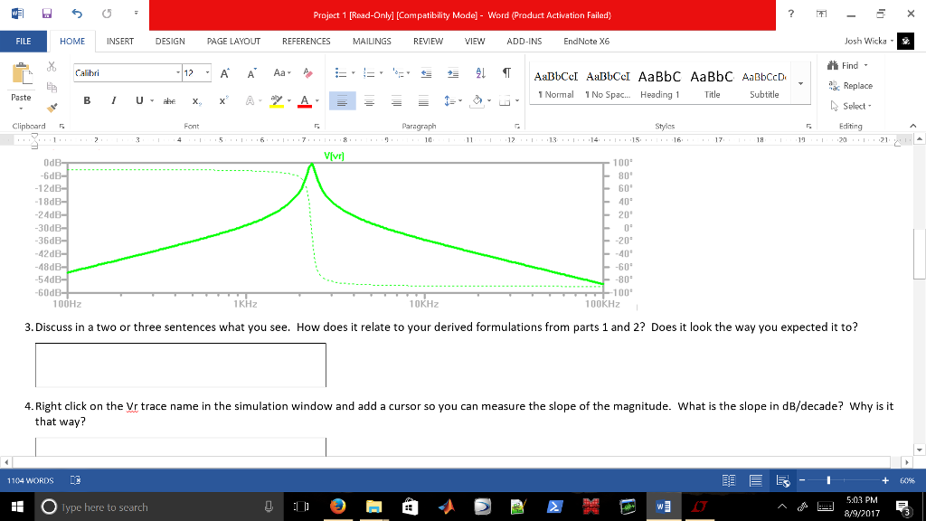 Solved LT I TspiceN-Project 1-Part3] Eile Edit Hierarchy Yew | Chegg.com