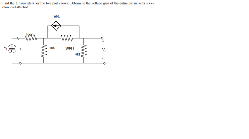 Solved Find the Z parameters for the two port shown. | Chegg.com