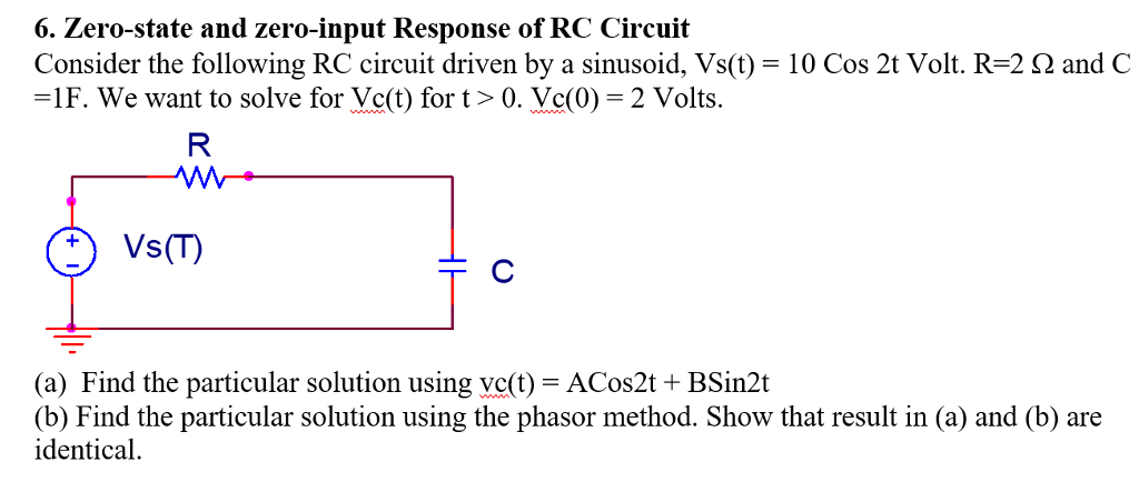 Solved 6 Zero State And Zero Input Response Of Rc Circuit