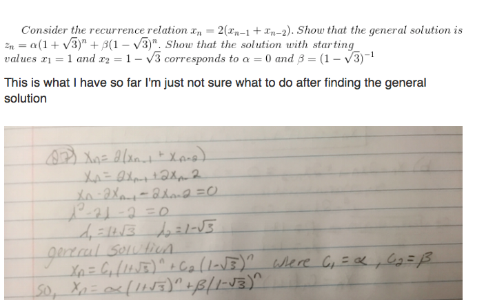 Solved Consider the recurrence relation x_n = 2(x_n - 1 + xn | Chegg.com