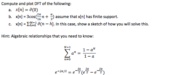 Solved Compute And Plot Dft Of The Following Assume That