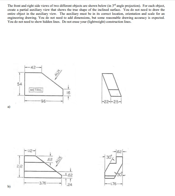 Solved The front and right side views of two different | Chegg.com