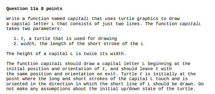 Solved Question 11a 8 points Write a function named capitall | Chegg.com