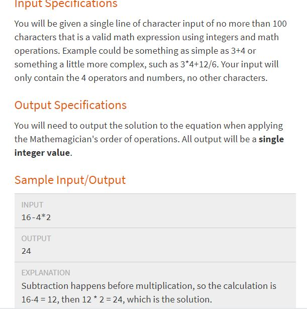 Solved nput Specifications You will be given a single line | Chegg.com