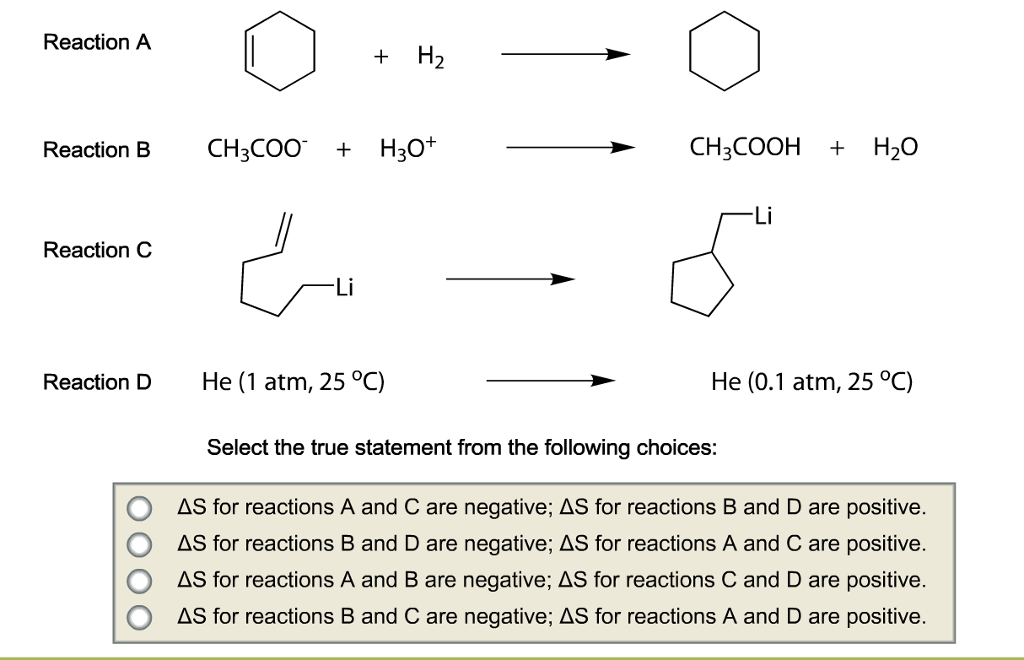 Solved Reaction A 2 Reaction B CH3CO0 H30+ Li Reaction C Li | Chegg.com