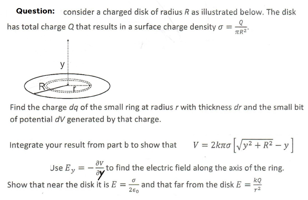 Solved consider a charged disk of radius R as illustrated | Chegg.com Solved consider a charged disk of radius R as illustrated | Chegg.com