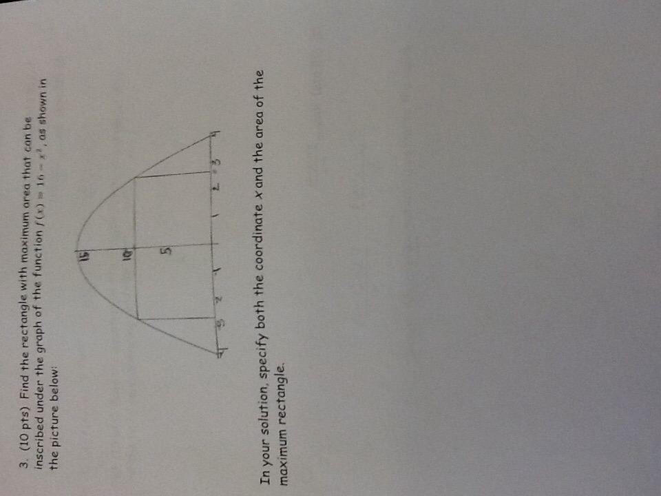 Solved 3. (10 pts) Find the rectangle with maximum area that | Chegg.com