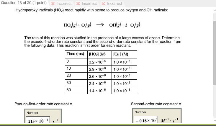 Solved Hydroperoxyl radicals (HO_2) react rapidly with ozone | Chegg.com
