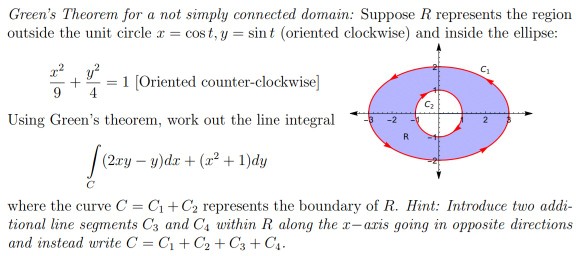 Solved Green's Theorem for a not simply connected domain: | Chegg.com