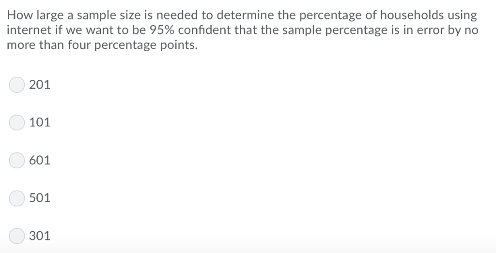 Solved How large a sample size is needed to determine the | Chegg.com