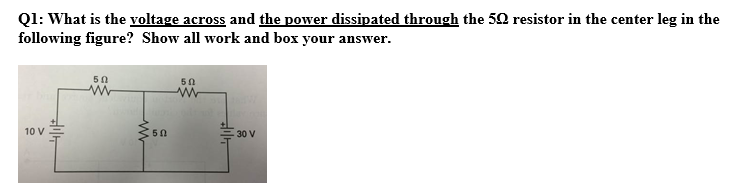 Solved What is the voltage across and the power dissipated | Chegg.com