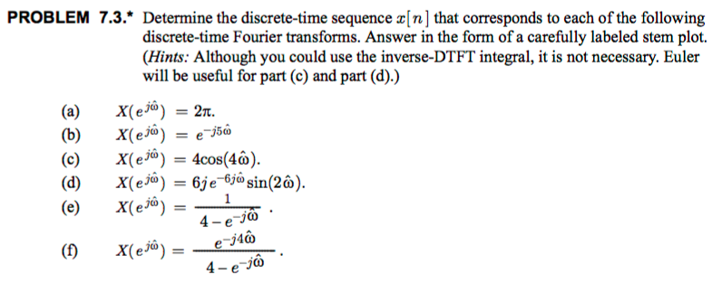 Solved Determine the discrete-time sequence x[ n ] that | Chegg.com