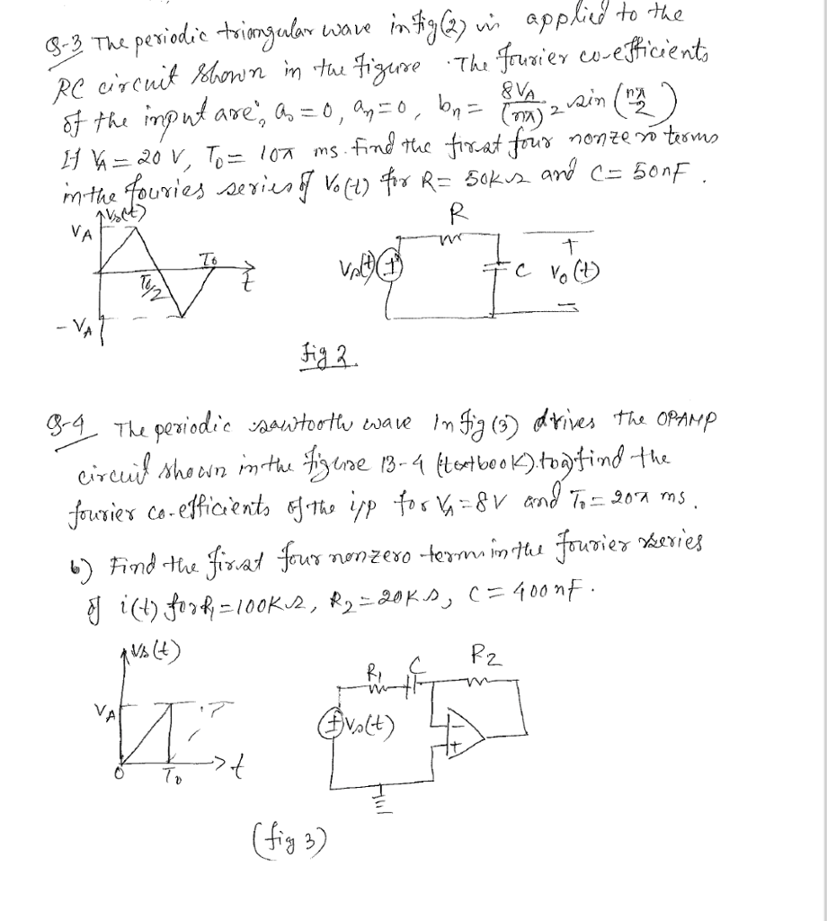 Solved The periodic triangular wave in Fig(2) in applied the | Chegg.com