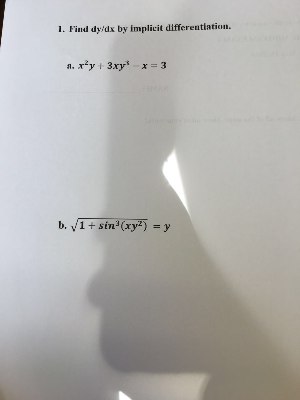 Solved Find dy/dx by implicit differentiation. X^2y + 3xy^3 | Chegg.com