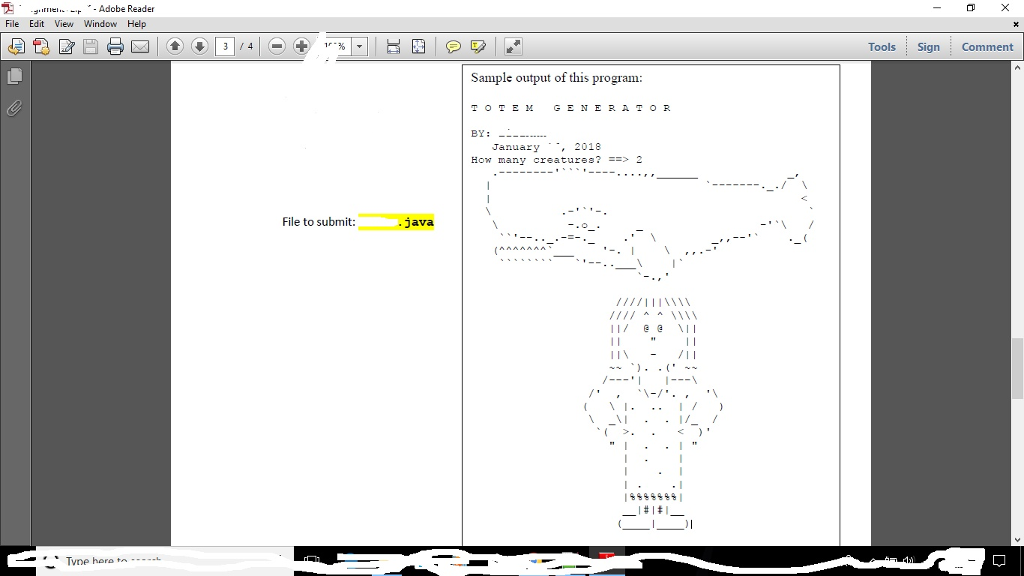 Solved b) In a file called Totem.java, write and test three | Chegg.com