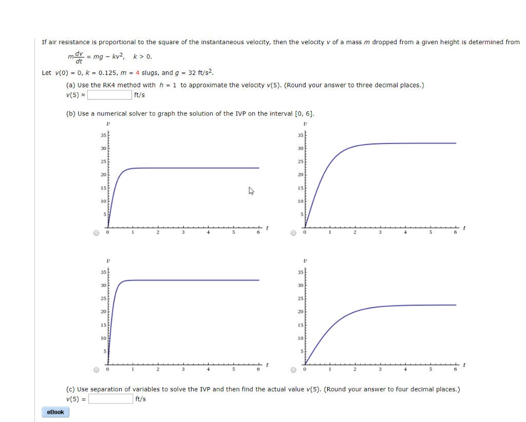 Solved If air resistance is proportional to the square of | Chegg.com