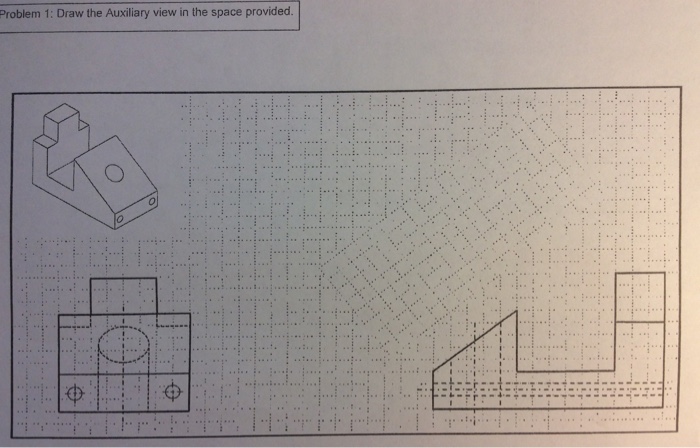Solved Draw the Auxiliary view in the space provided. | Chegg.com