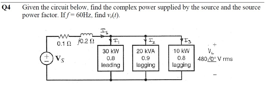 Solved Given the circuit below, find the complex power | Chegg.com