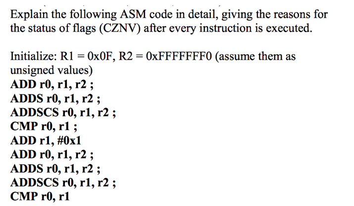 Solved Explain the following ASM code in detail, giving the | Chegg.com