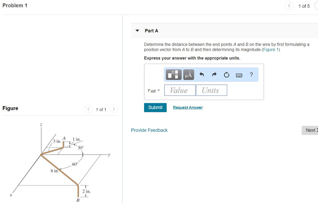 Solved Problem 1 1 of 5 Part A Determine the distance | Chegg.com
