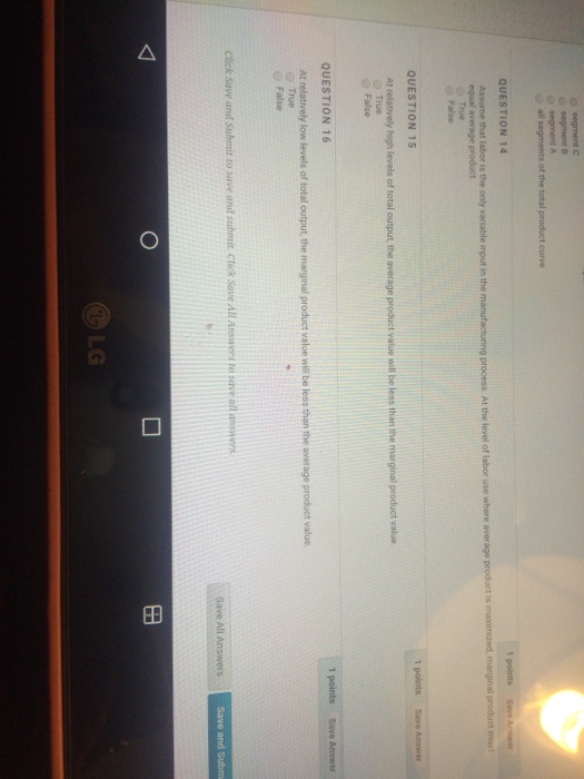 Solved Assume That Labor Is The Only Variable Input In The