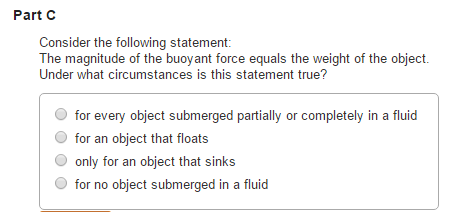 Solved An object is placed in a fluid and then released. | Chegg.com