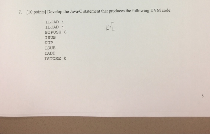 Develop the Java/C statement that produces the | Chegg.com
