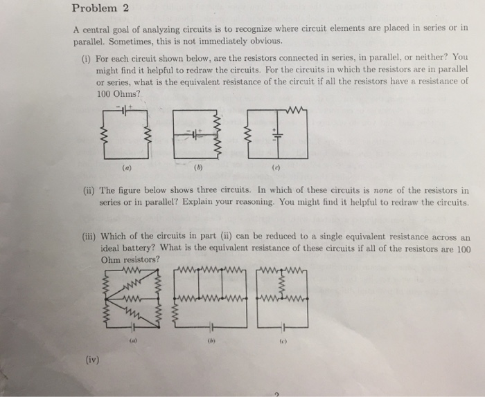 Solved A central goal of analyzing circuits is to recognize | Chegg.com
