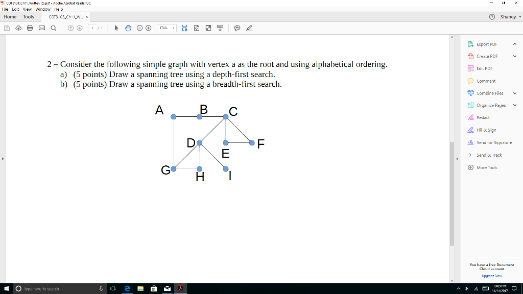 Solved File Edit View Windew Help Home Tools Shaney Export | Chegg.com