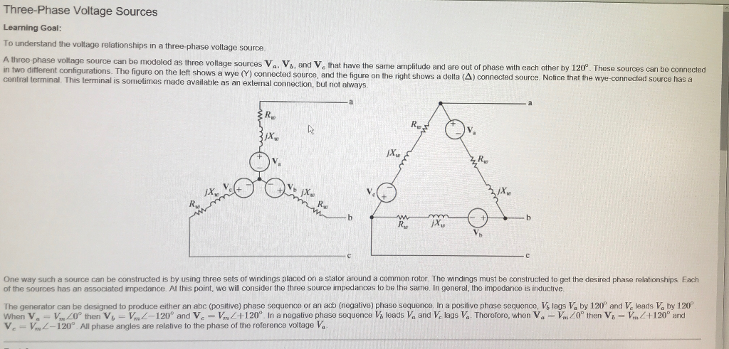 Solved Three-Phase Voltage Sources Learning Goal: To | Chegg.com