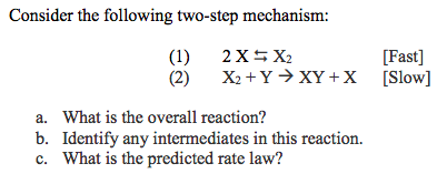 Solved Consider the following two-step mechanism: (1)2XSX2 | Chegg.com