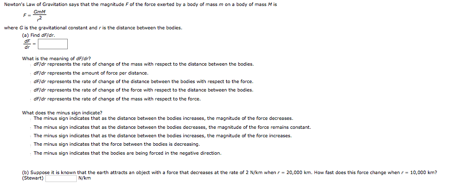 Solved Newton's Law of Gravitation says that the magnitude F | Chegg.com