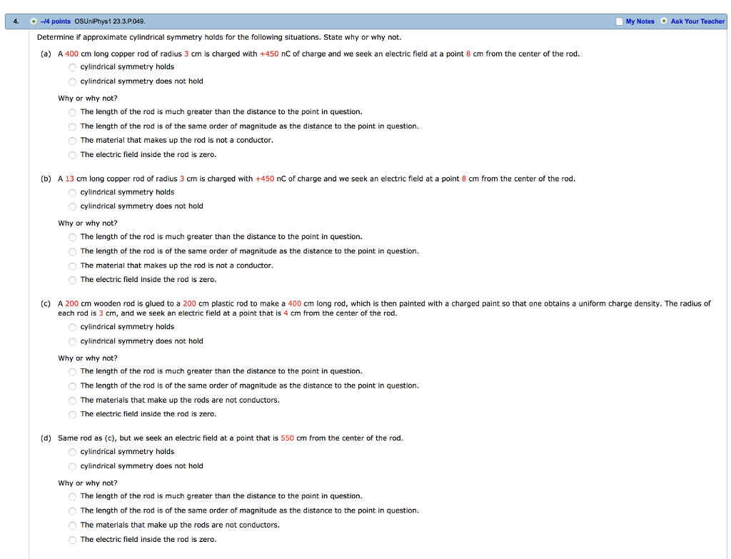 Solved My Notes o Ask Your Teacher 4. O 4 points OsUniPhys1 | Chegg.com Solved My Notes o Ask Your Teacher 4. O 4 points OsUniPhys1 | Chegg.com