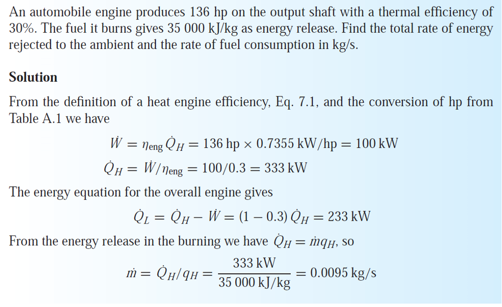 Solved An automobile engine produces 136 hp on the output | Chegg.com