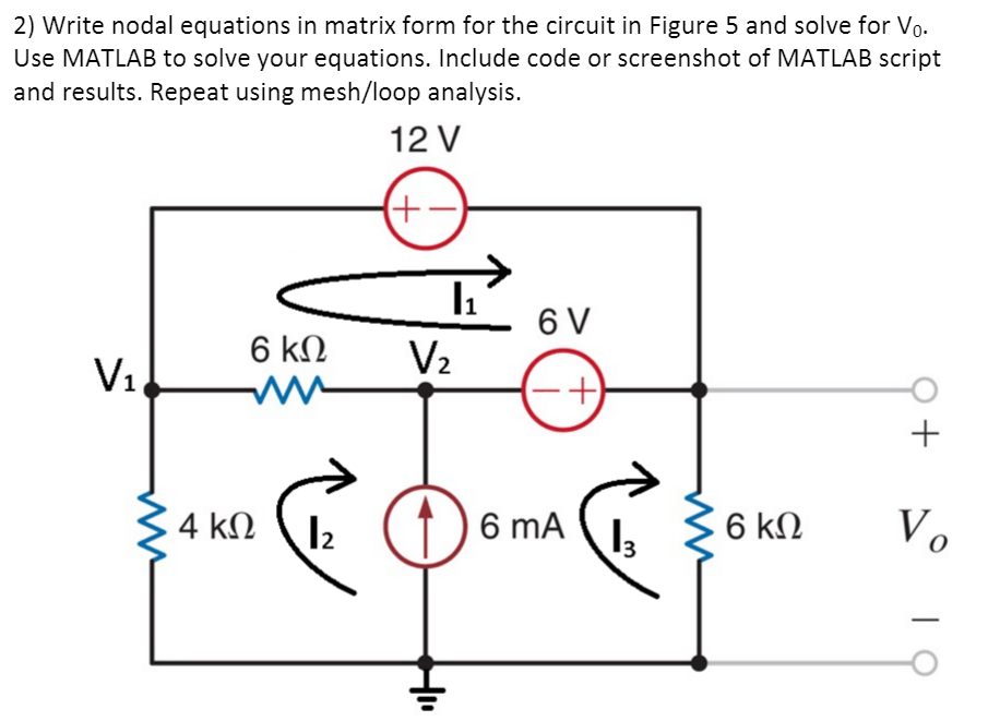 Solved Write nodal equations in matrix form for the circuit | Chegg.com