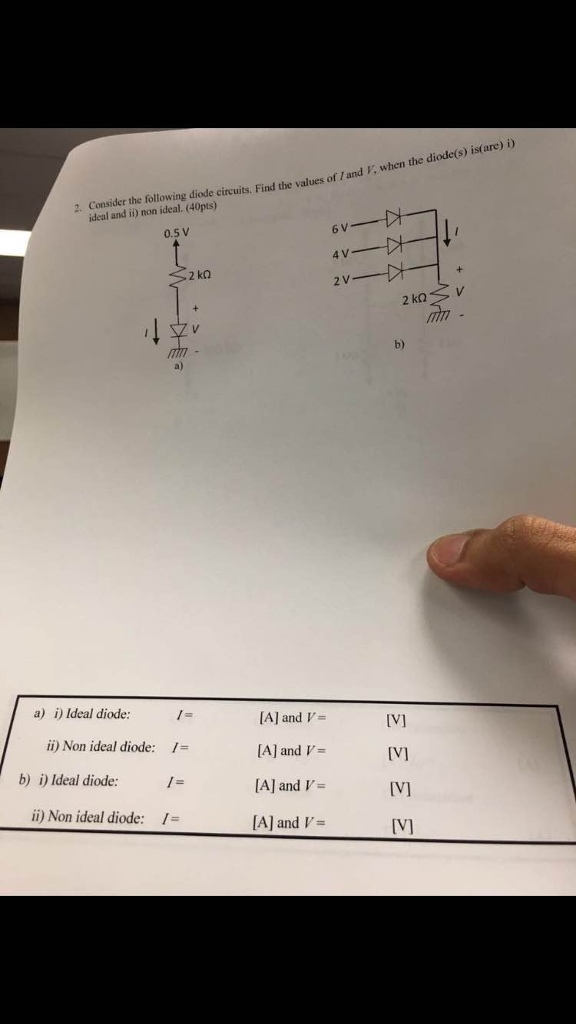 Solved Consider the following diode circuits. Find the | Chegg.com