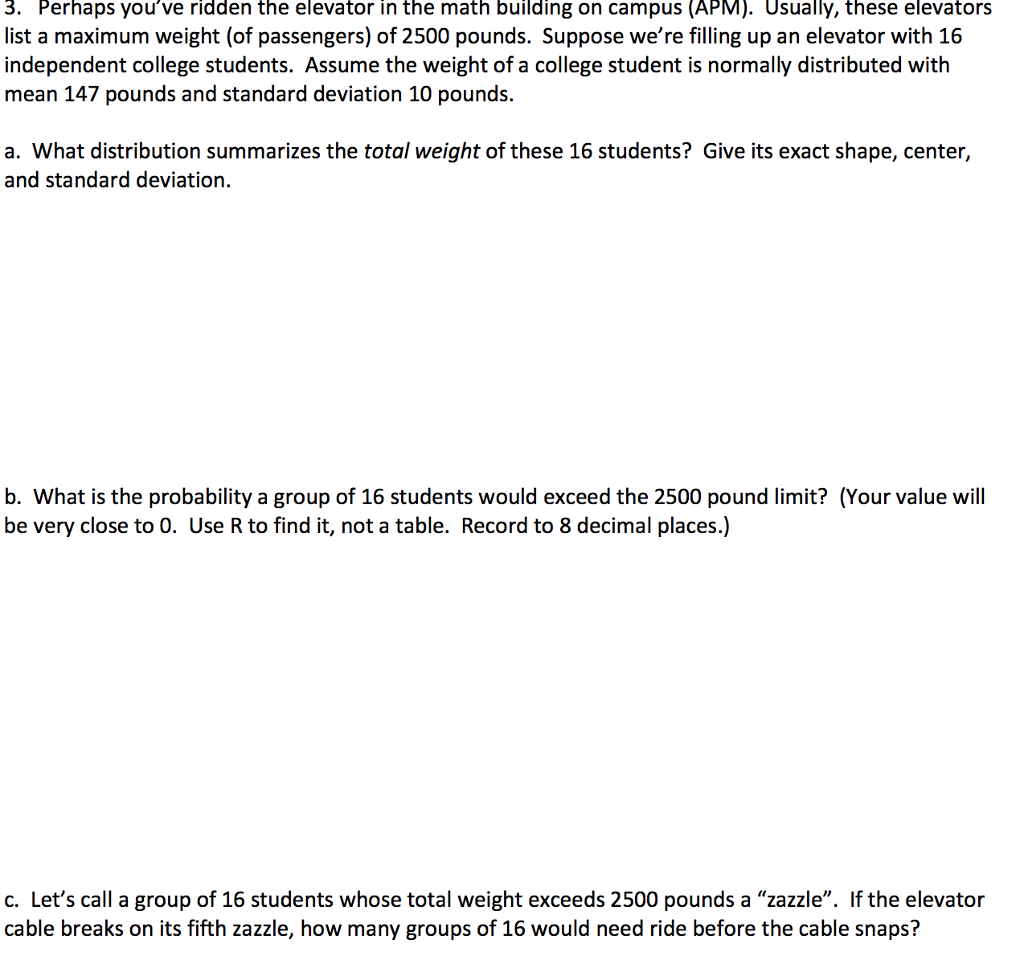 Solved 3. Perhaps you've ridden the elevator in the math | Chegg.com