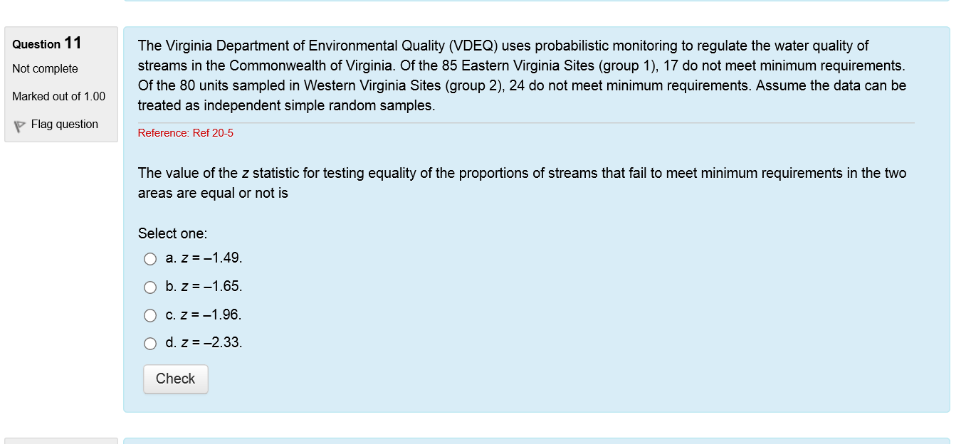 Solved The Virginia Department of Environmental Quality | Chegg.com