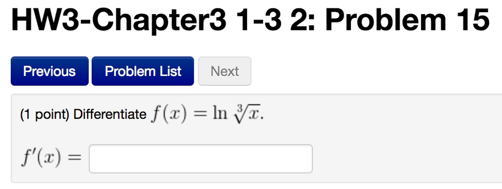 Solved HW3-Chapter3 1-3 2: Problem 15 PreviouS Problem List | Chegg.com