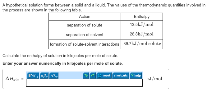 Solved A hypothetical solution forms between a solid and a | Chegg.com