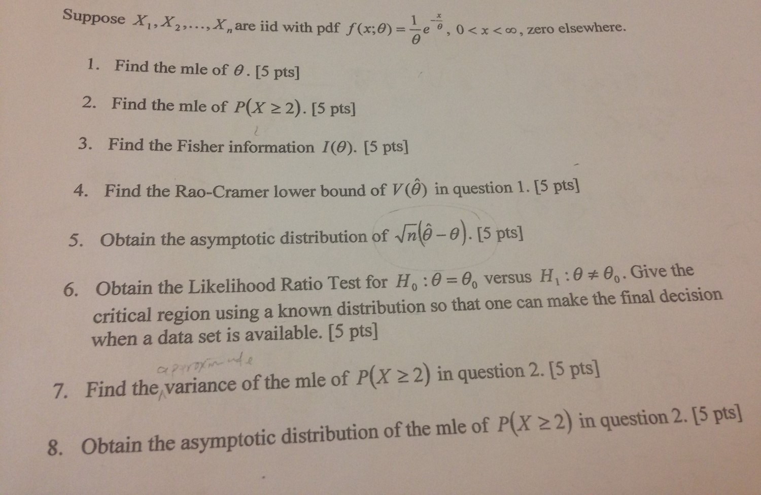 Suppose XI , X2 ,..., Xn are iid with pdf f (x; | Chegg.com Suppose XI , X2 ,..., Xn are iid with pdf f (x; | Chegg.com