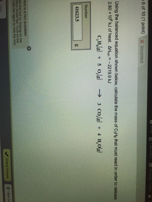 Solved Using the balanced equation shown below, calculate | Chegg.com