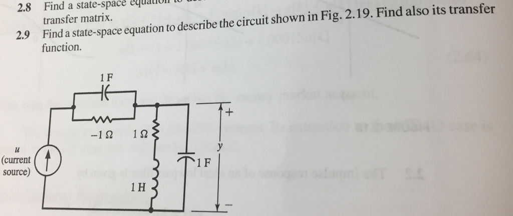 Solved Find A State Space Equation To Describe The Circuit