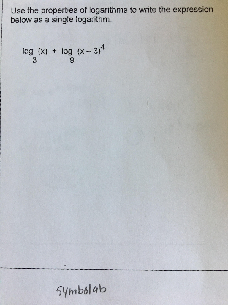 Solved Use the properties of logarithms to write the | Chegg.com