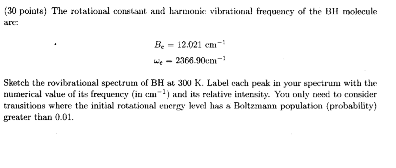 (30 points) The rotational constant and harmonic | Chegg.com